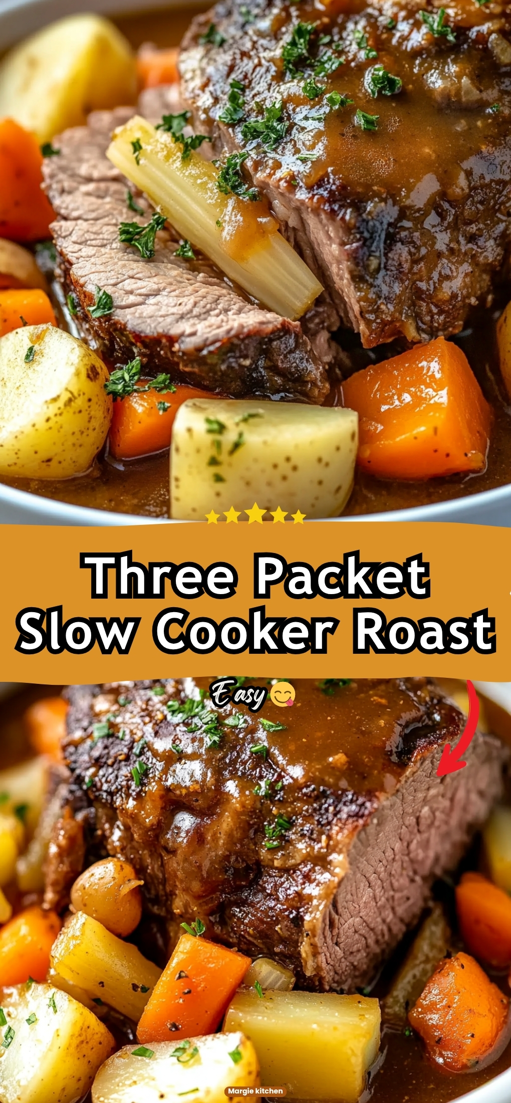 Three Packet Slow Cooker Roast